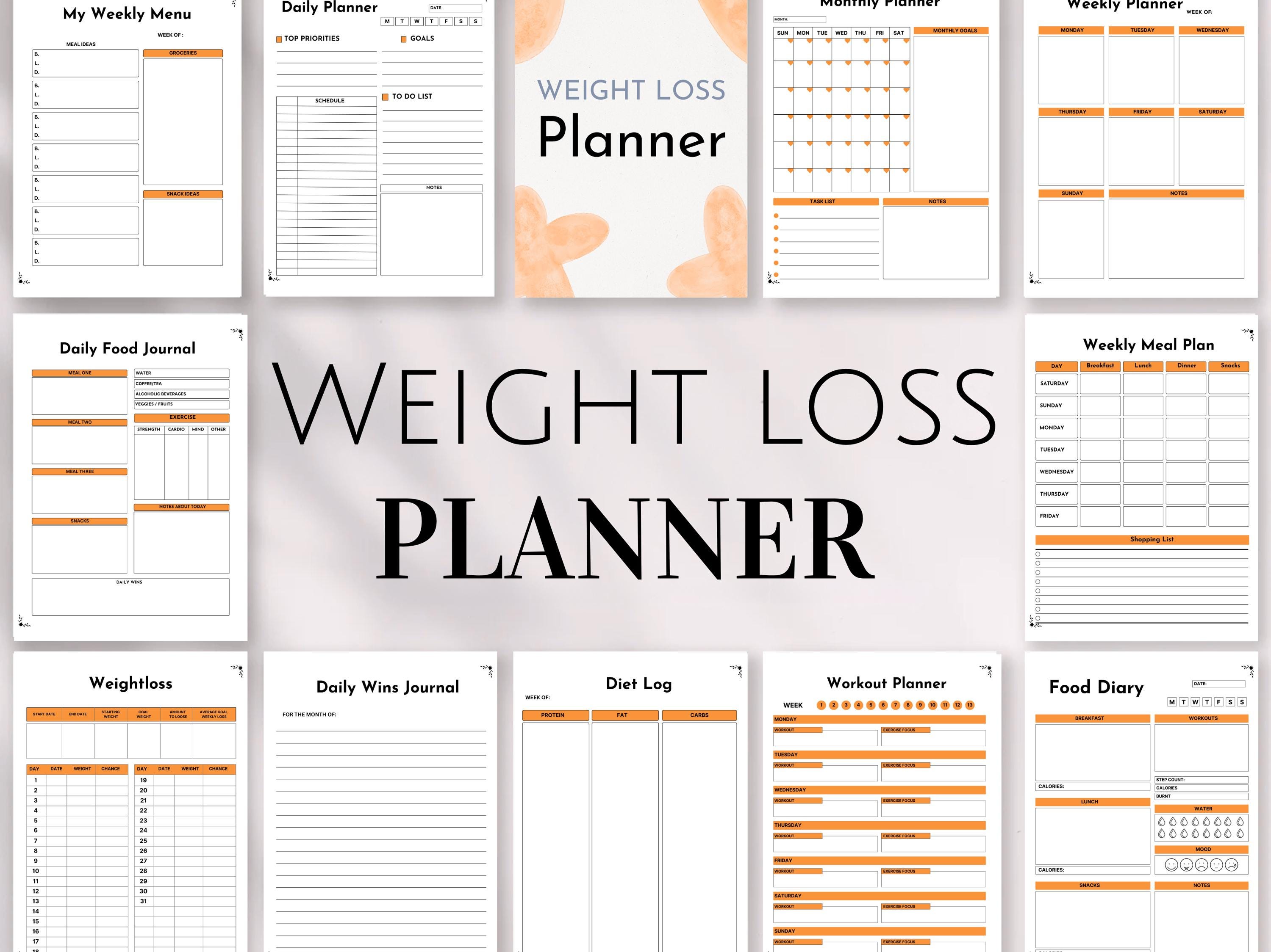 Weight Loss Planner: Fitness, Meal & Body Measurement Tracker (digital ...