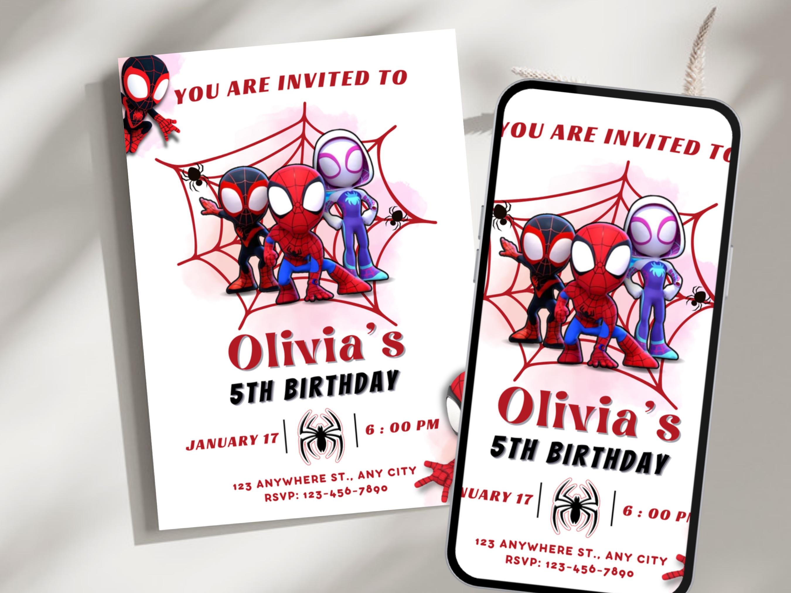 Spiderman Birthday Invitation Template: Editable Kids Party Invite ...