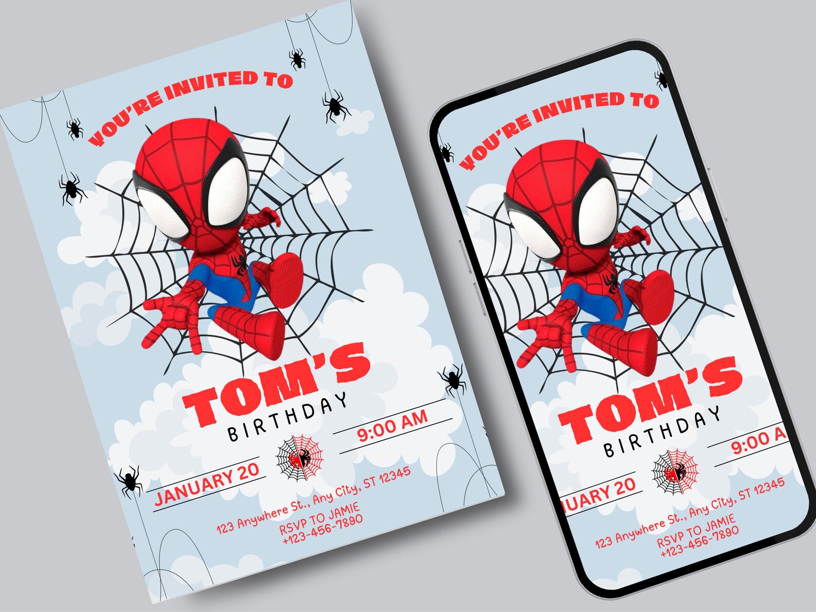 Editable Spider Man Birthday Invitation Template, Printable Birthday ...