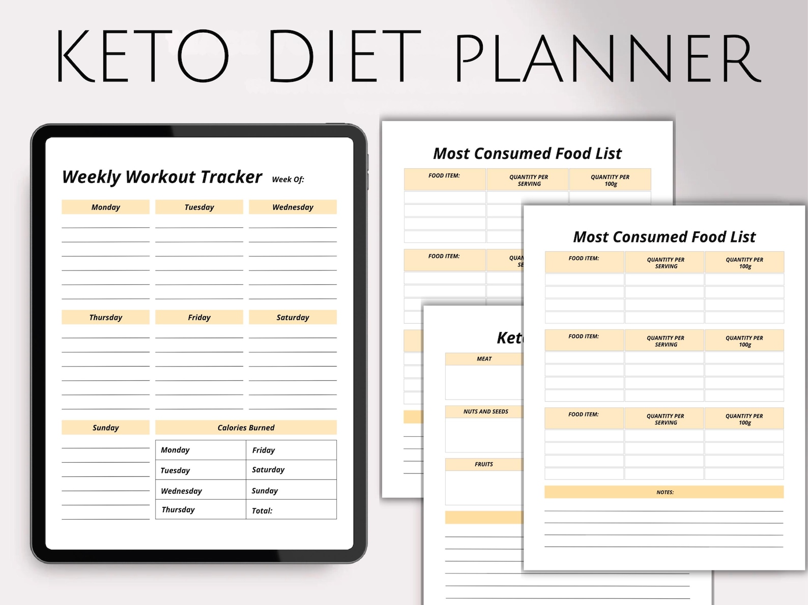 Keto Diet Planner: Meal & Macro Tracker, Keto Diet Planner, Keto Meal ...