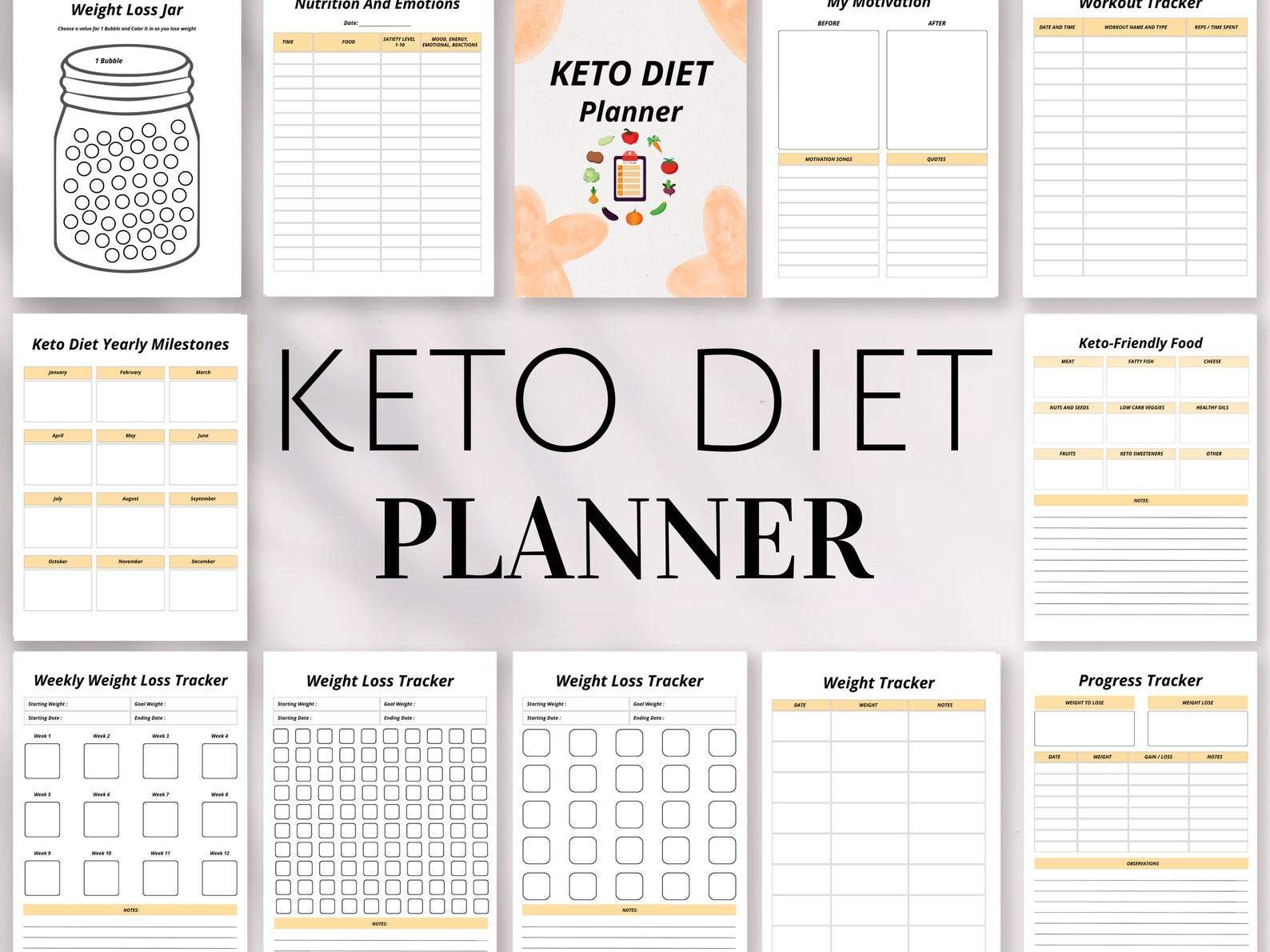 Keto Diet Planner: Meal & Macro Tracker, Keto Diet Planner, Keto Meal ...