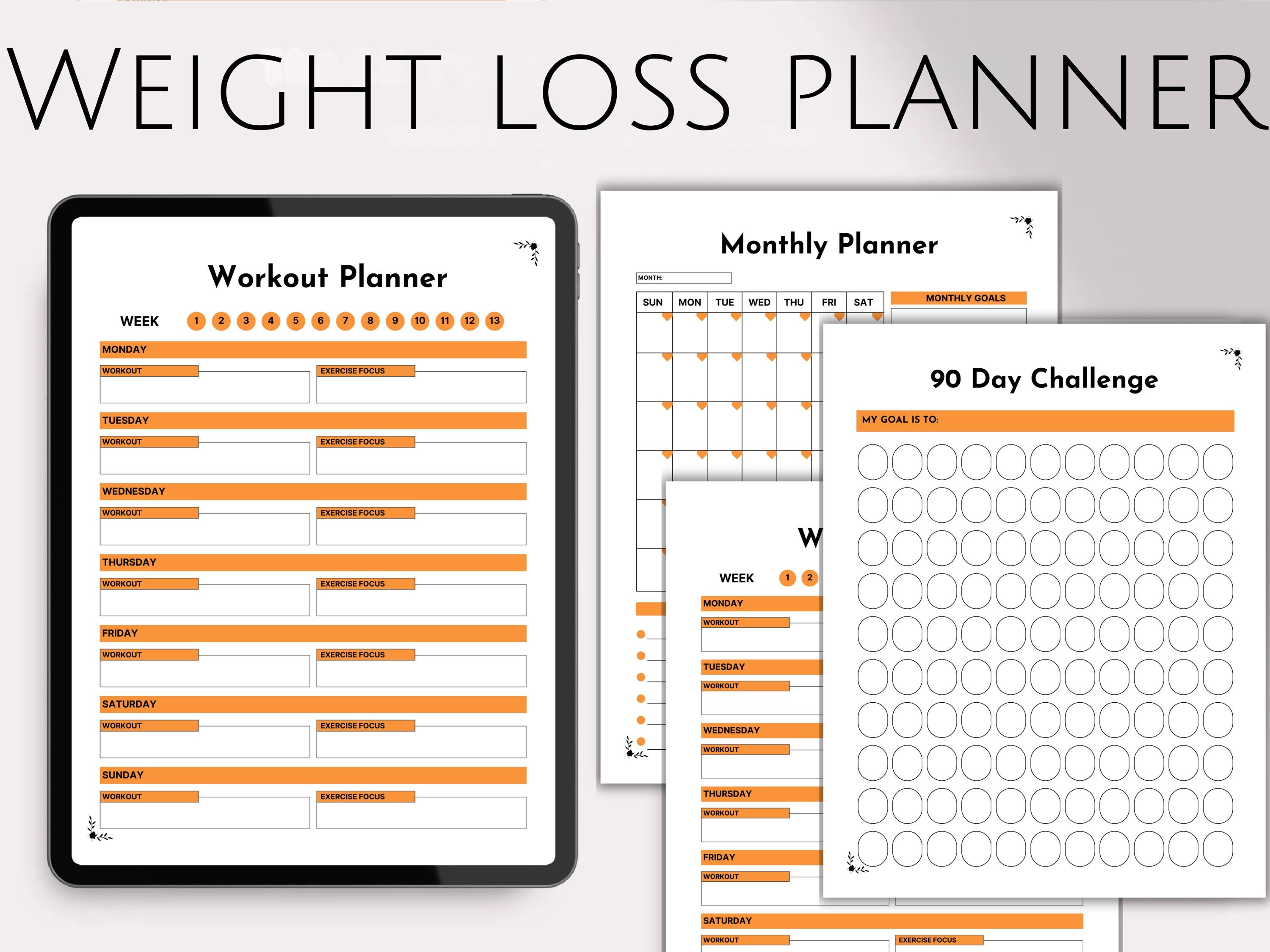 Weight Loss Planner: Fitness, Meal & Body Measurement Tracker (digital ...