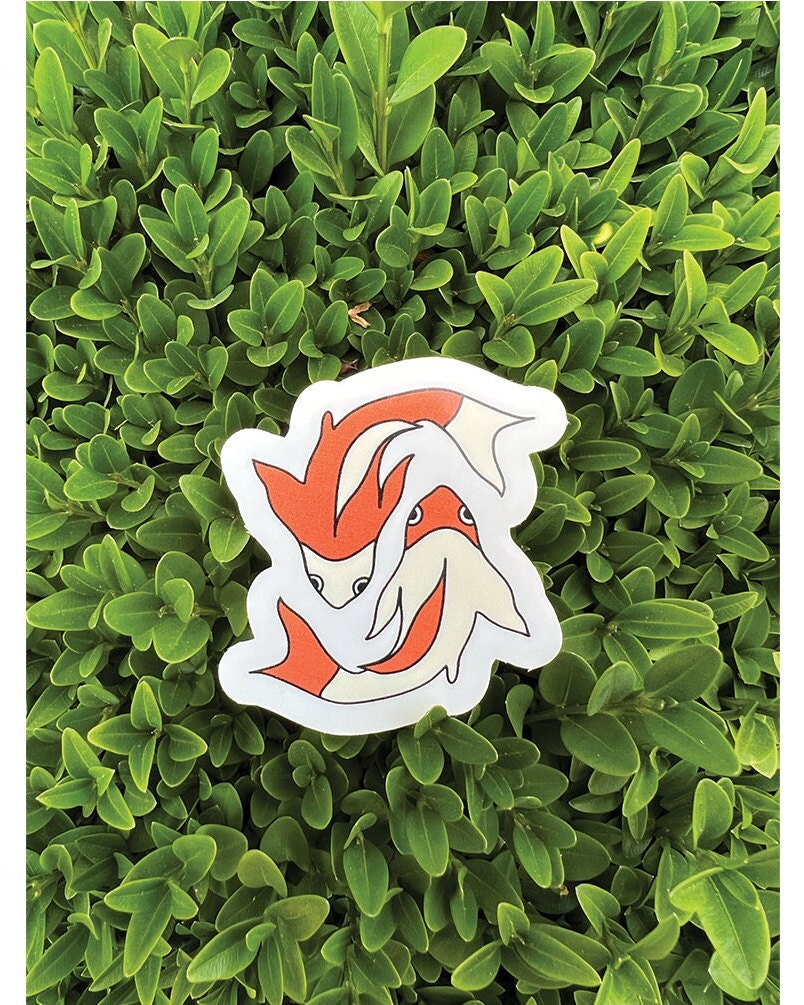 Koi Fish Semi-glossy Vinyl Sticker - Etsy