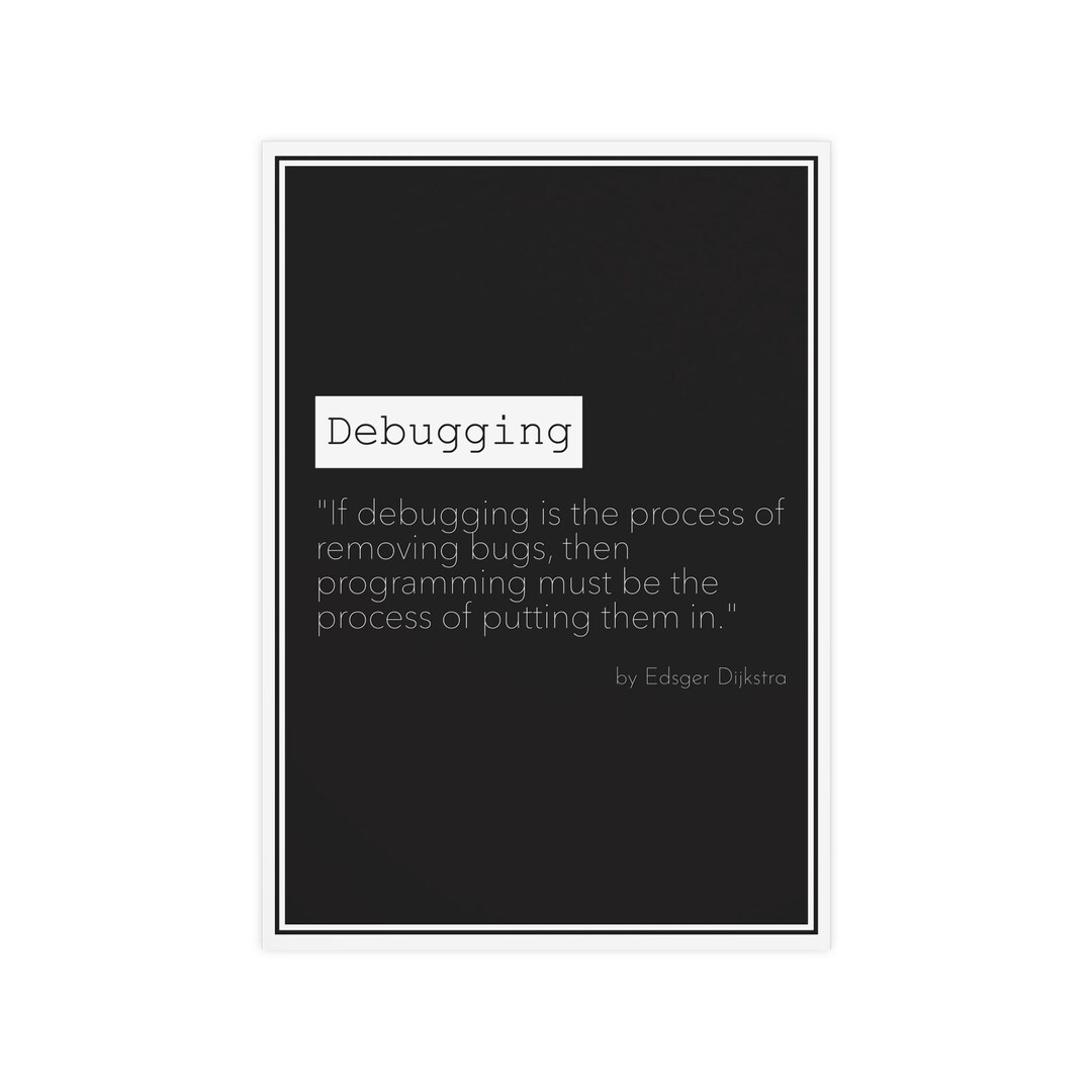 Programming Quote Poster, Minimalist Dark Theme Wall Art, Edsger ...