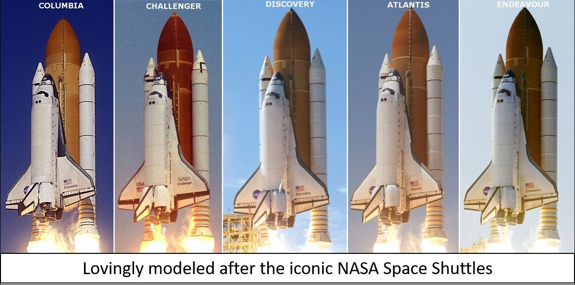 Personalized 3D Printed NASA Space Shuttle Key Chain 4 Colors - Etsy