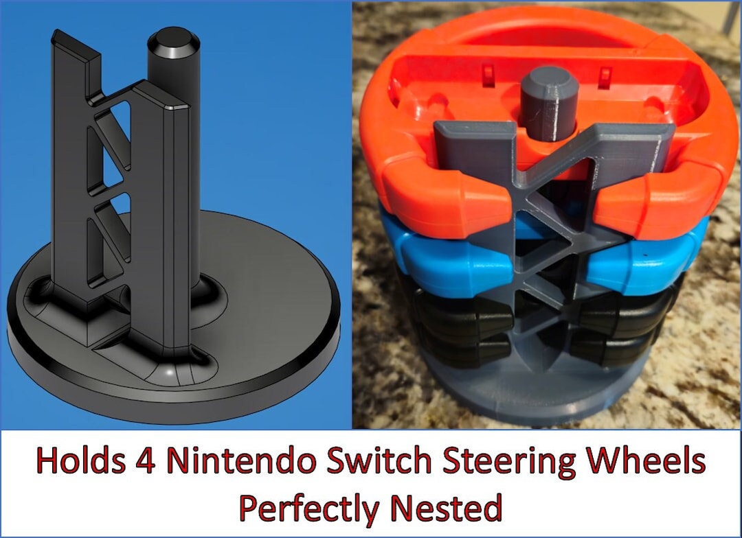 Custom ABS Plastic Nintendo Switch Steering Wheel Organizer Holds 4 ...