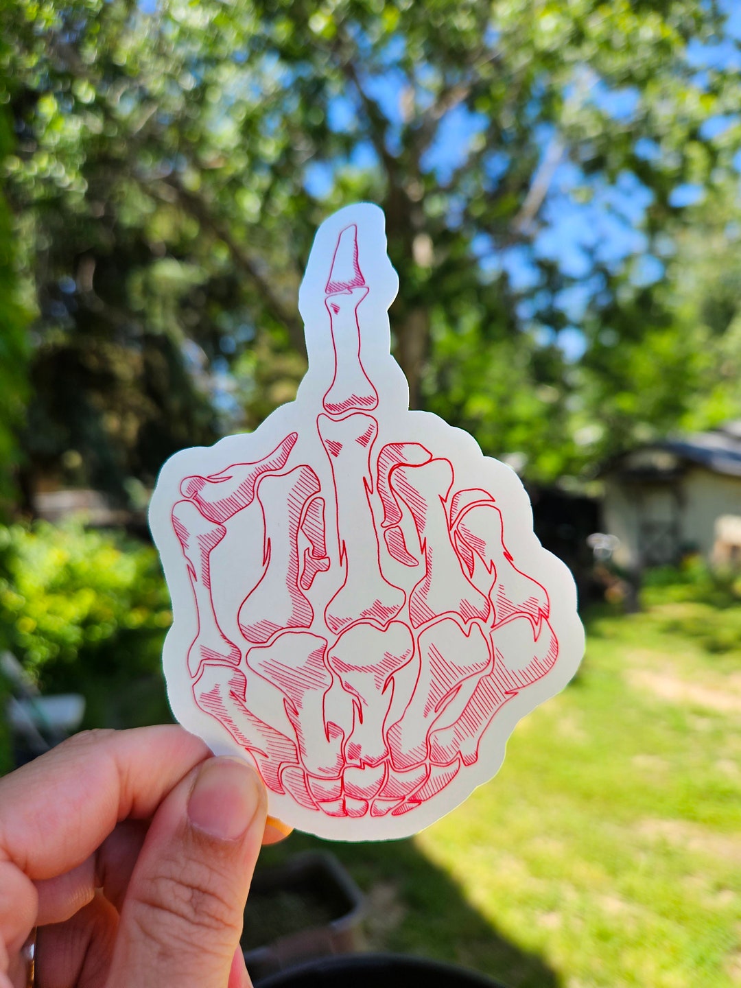 Vinyl Die Cut Sticker Skeleton Hand - Etsy