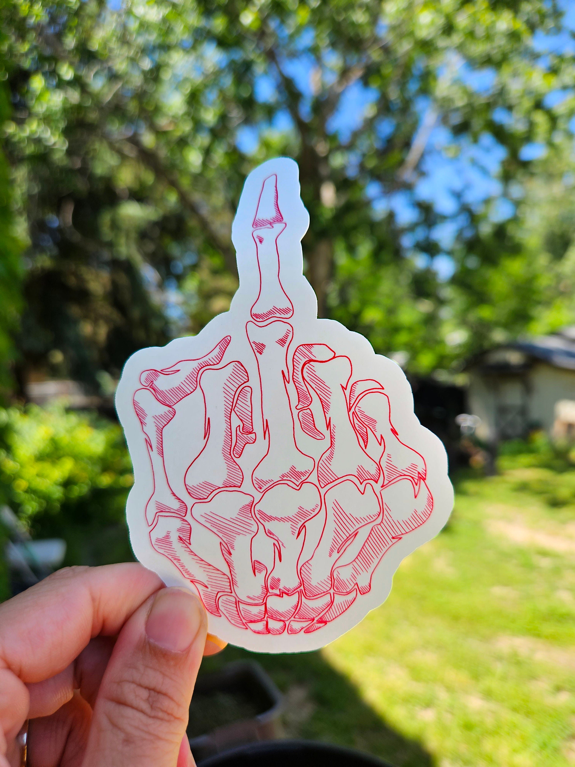 Vinyl Die Cut Sticker Skeleton Hand - Etsy