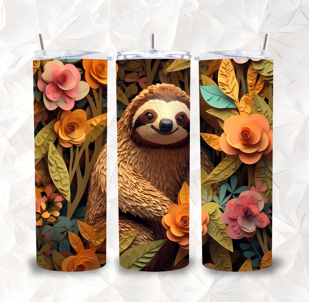 Sloth Paper Craft, Sloth Paper Quilling, 3D Sloth, Sloth Tumbler ...