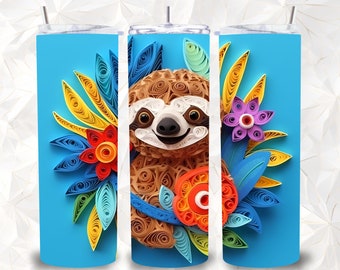 3D Sunflower Paper Quilling Tumbler Wrap Sublimation - Etsy