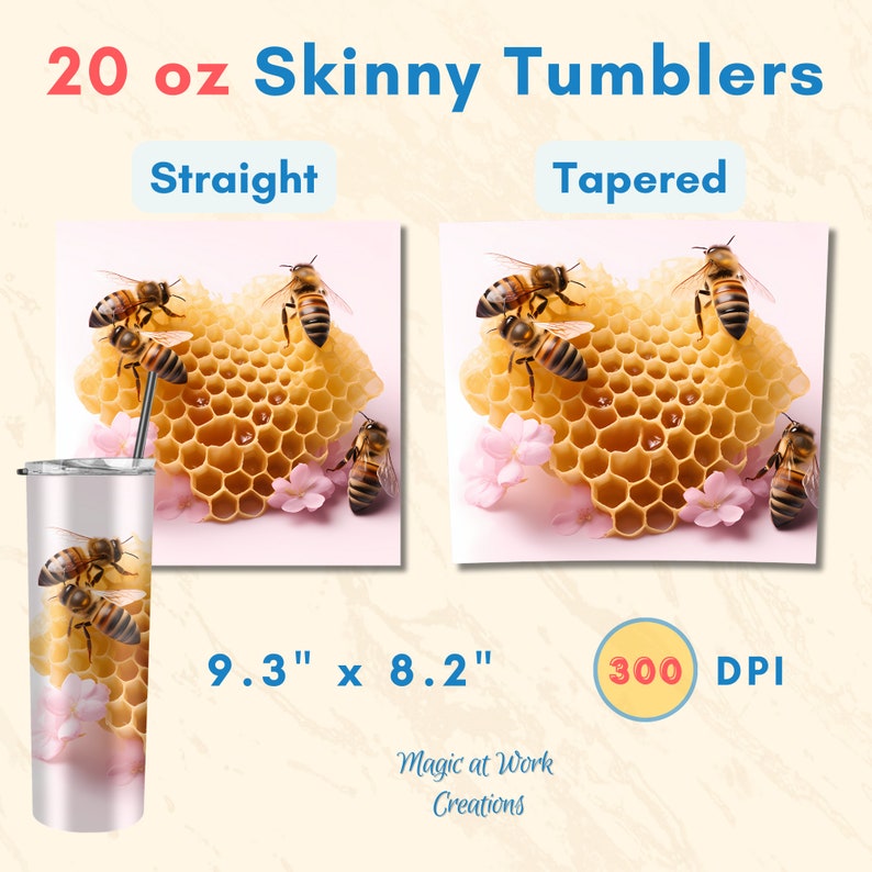 Bee Tumbler Design Honeycom Tumbler Wrap Png 20oz Skinny Honeybee ...