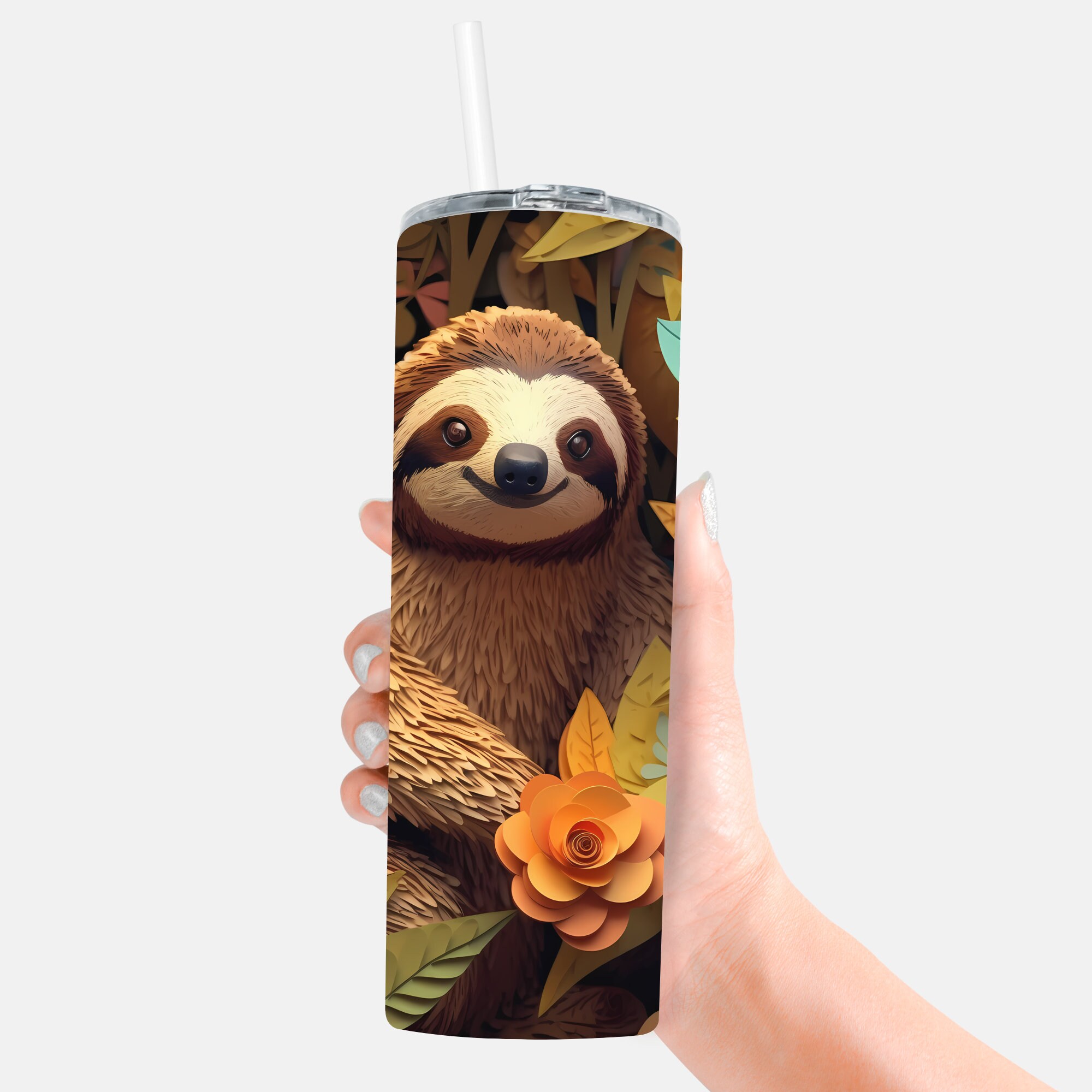 Sloth Paper Craft, Sloth Paper Quilling, 3D Sloth, Sloth Tumbler ...