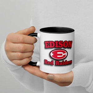 Edison Red Raiders Mug With Color Inside - Etsy