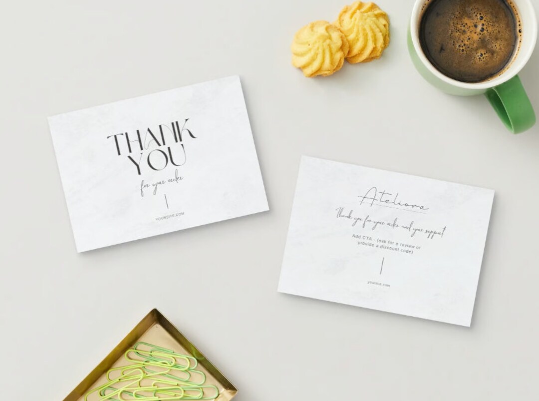 Neutral Aesthetic Line Thank You Card Instant Download for Businesses ...
