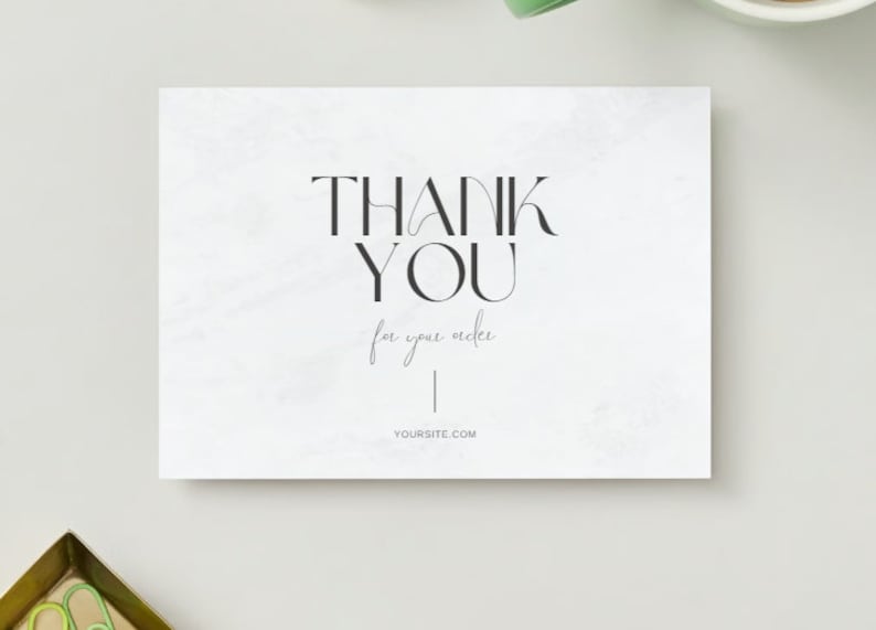 Neutral Aesthetic Line Thank You Card Instant Download for Businesses ...