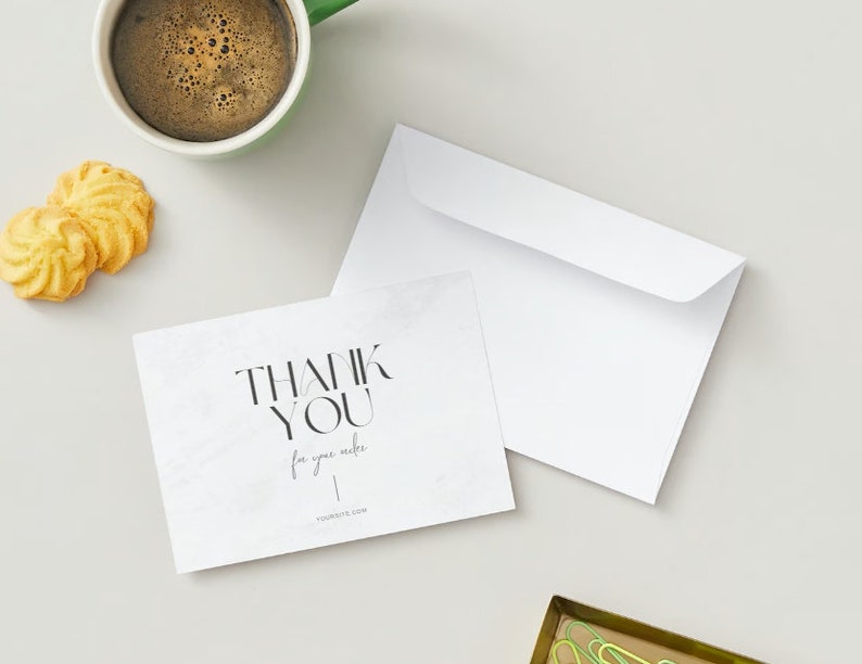 Neutral Aesthetic Line Thank You Card Instant Download for Businesses ...