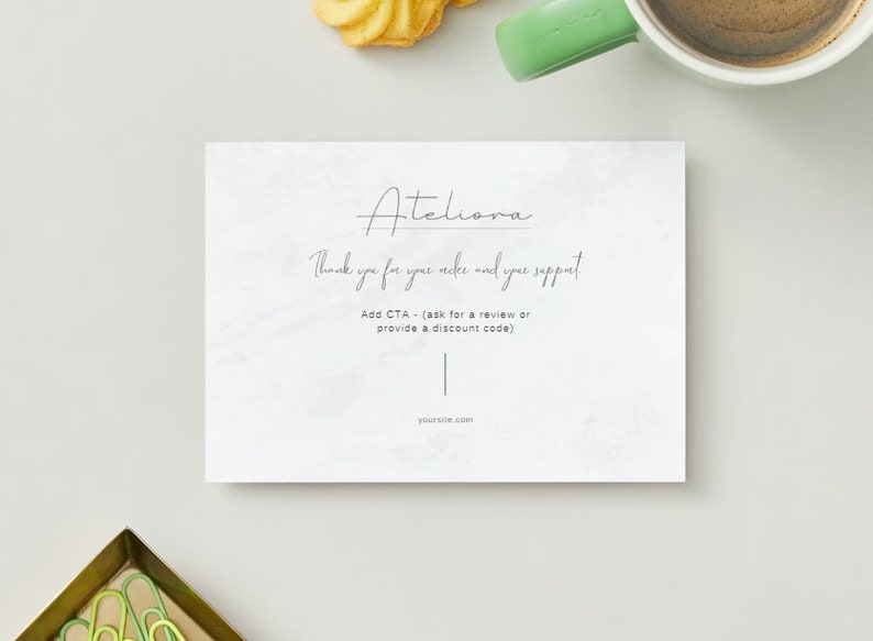 Neutral Aesthetic Line Thank You Card Instant Download for Businesses ...