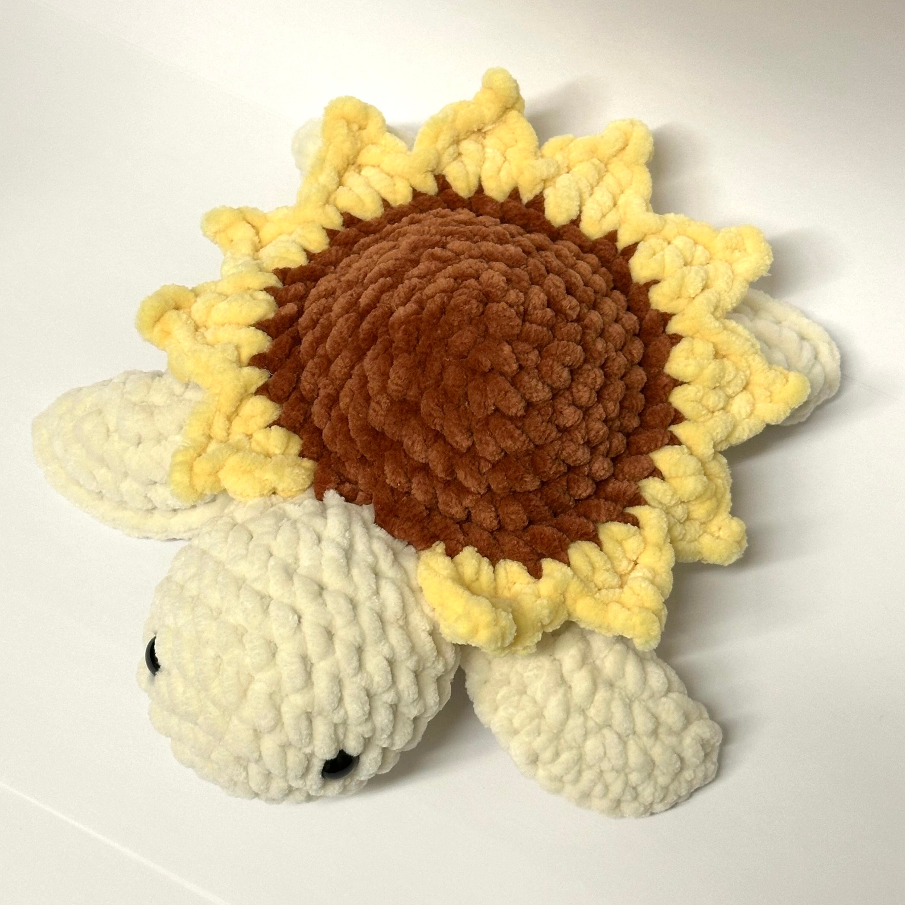 Crocheted Sunflower Turtle Turtle Plushie Crochet Plushie Flower Turtle ...