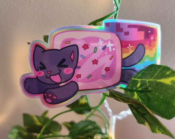Nyan Cat 3.5 X 1.8 In. Holographic Vinyl Sticker - Etsy