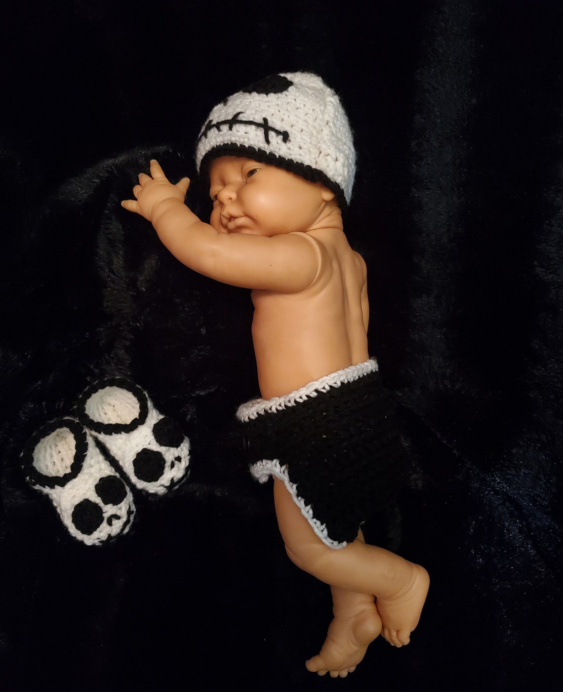 Baby Halloween Jack Skellington Diaper Cover With Hat and Shoes Size 0 ...