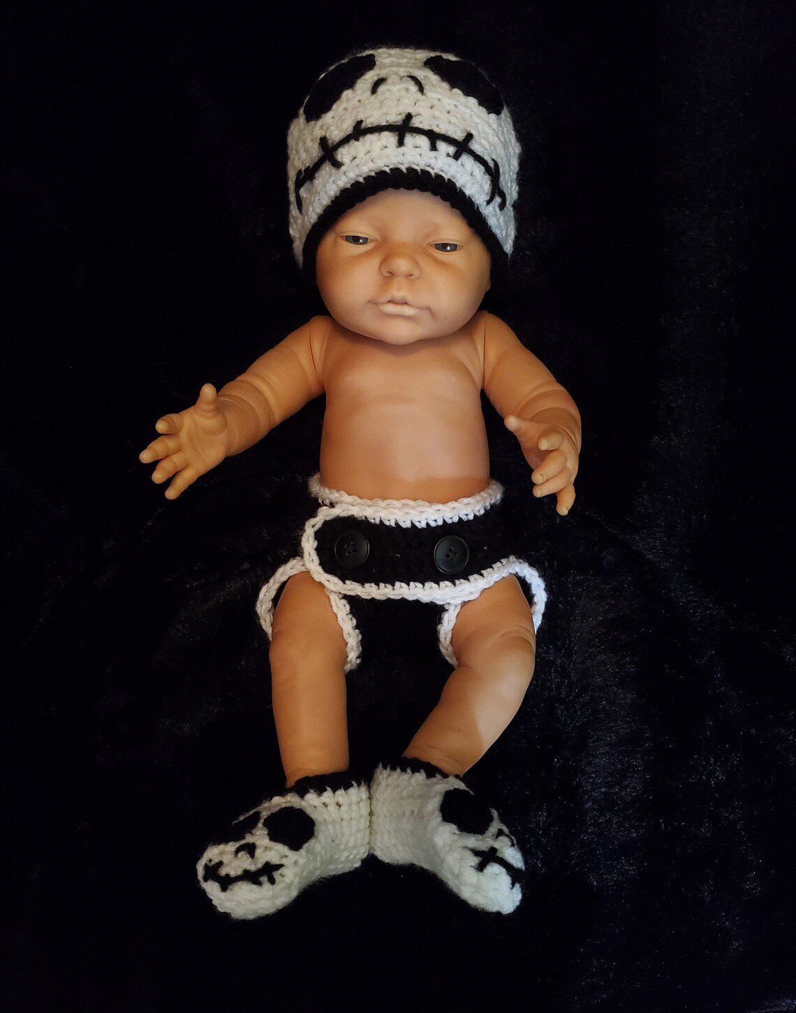 Baby Halloween Jack Skellington Diaper Cover With Hat and Shoes Size 0 ...