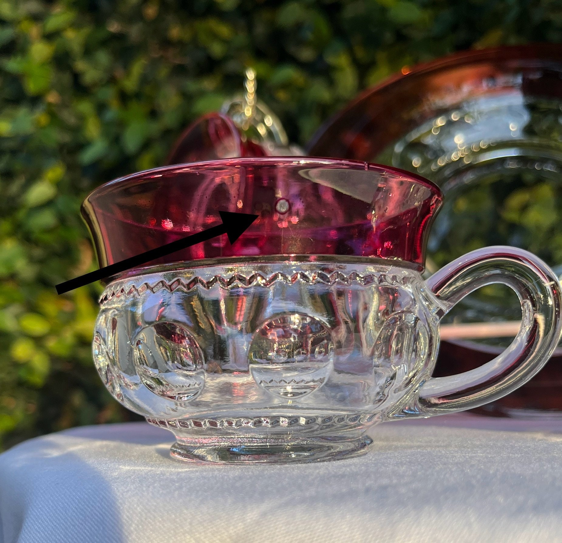 Tiffin Franciscan Kings Crown Ruby Flash Snack Set of 4 - Etsy