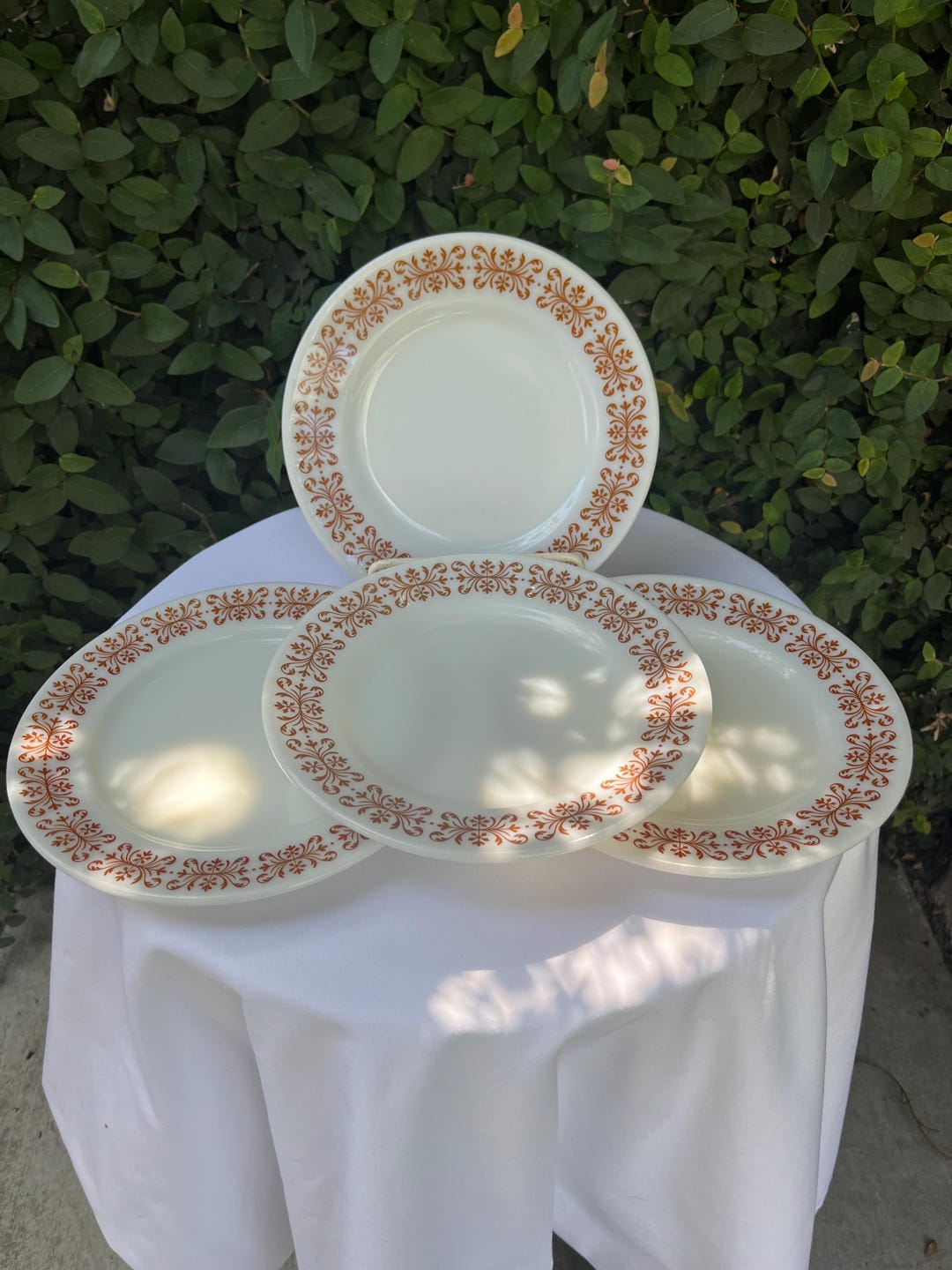 Pyrex Dinner Plates With Filigree Design, Set of 4 - Etsy