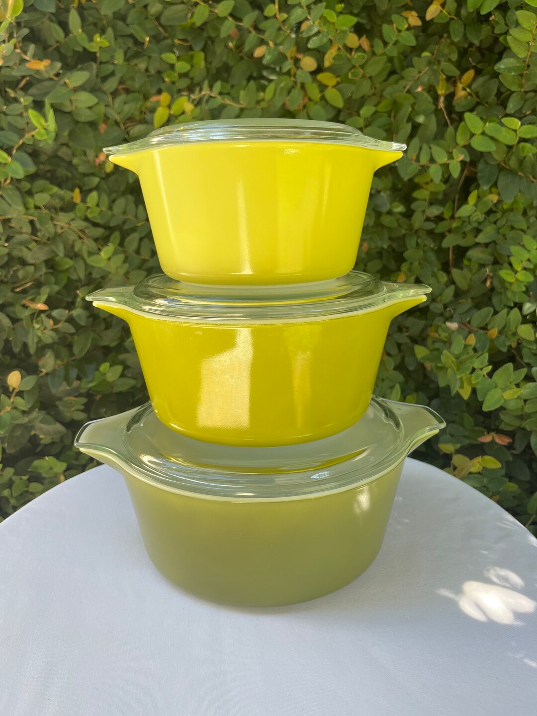 Vintage Pyrex Verde Casserole Set - Etsy
