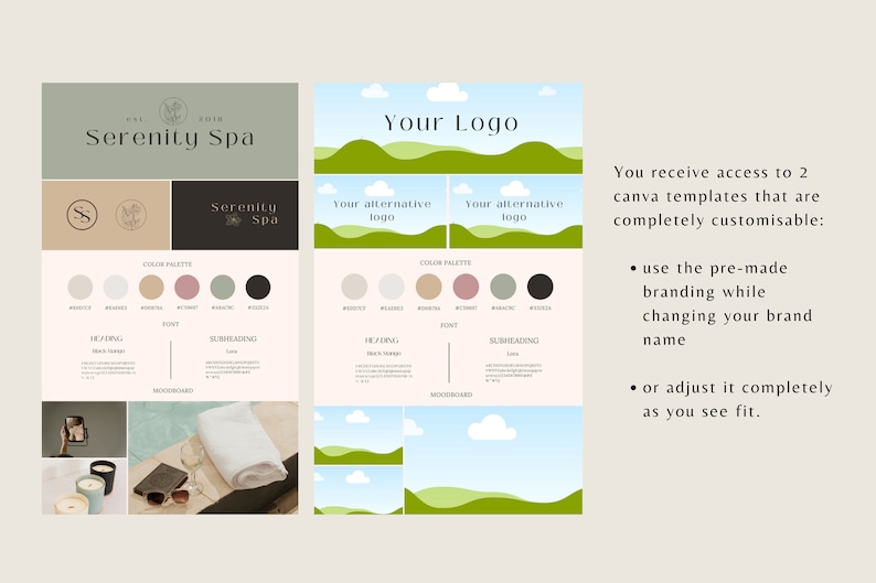 Branding Kit for Health and Wellness Business | Branding Board for ...