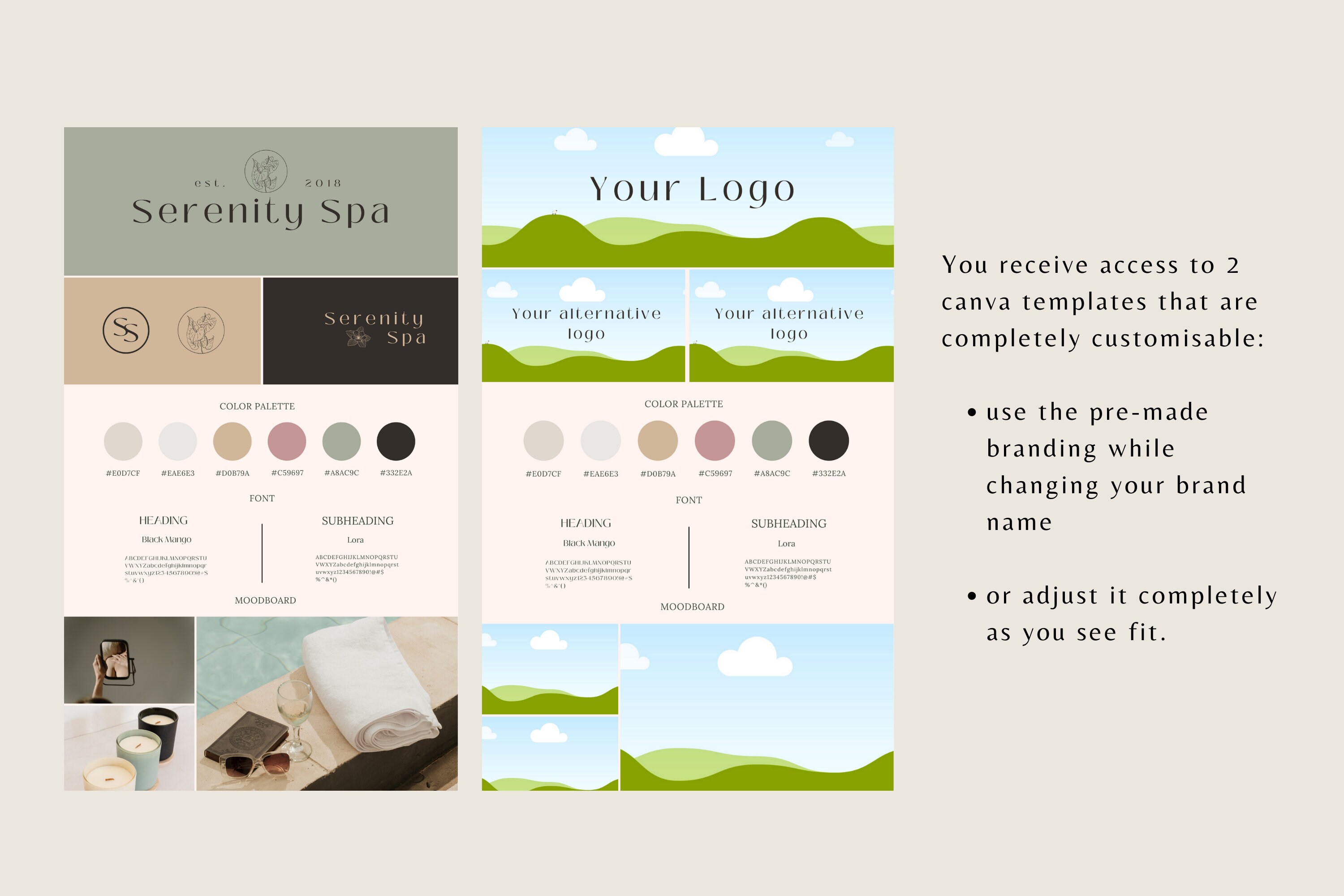 Branding Kit for Health and Wellness Business | Branding Board for ...