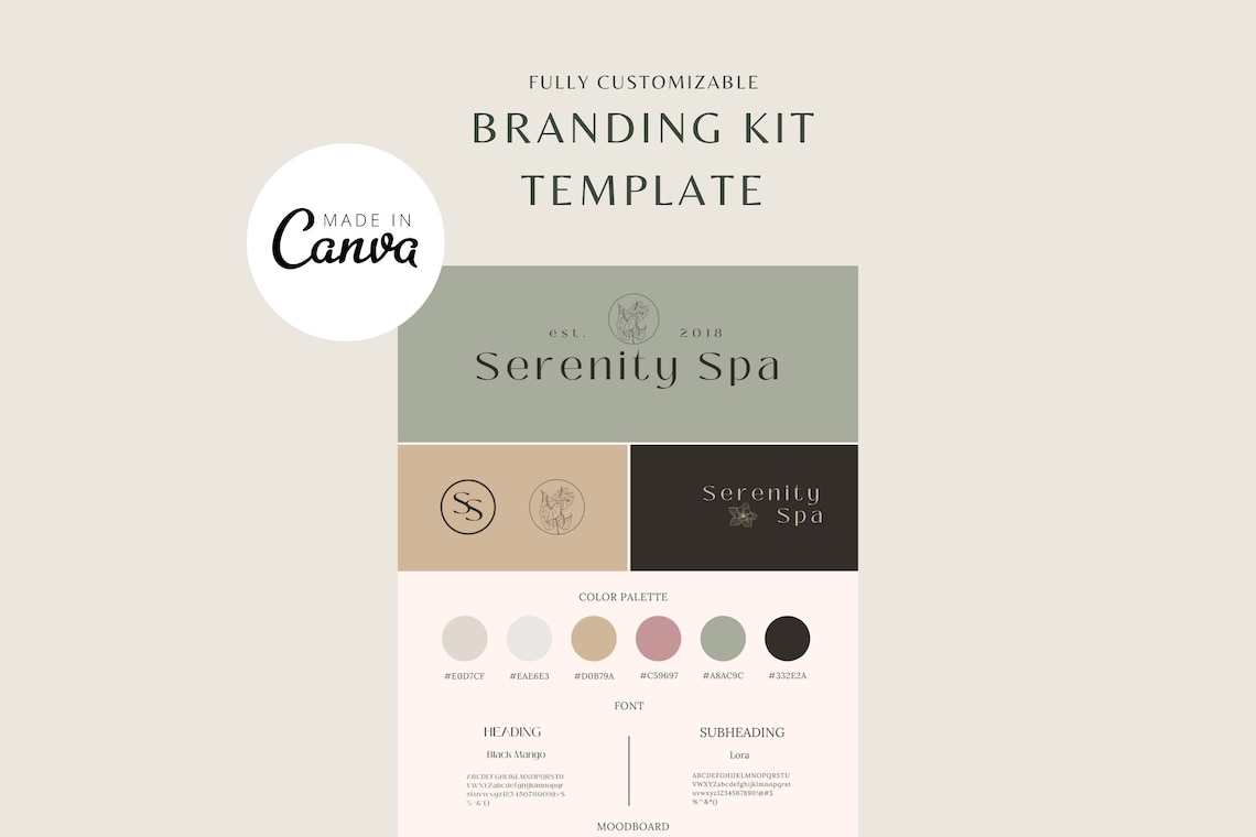 Branding Kit for Health and Wellness Business | Branding Board for ...