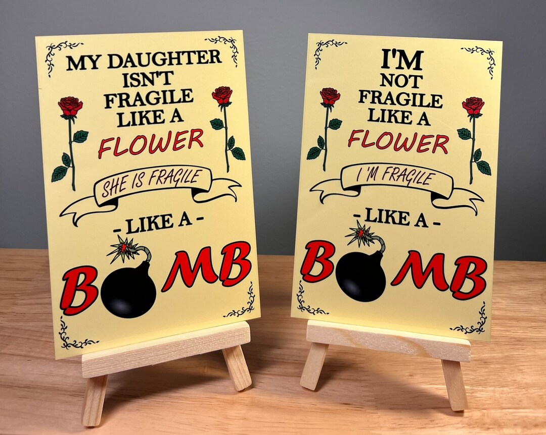 Mother Daughter Sign / Magnet Fragile Flower Bomb - Etsy