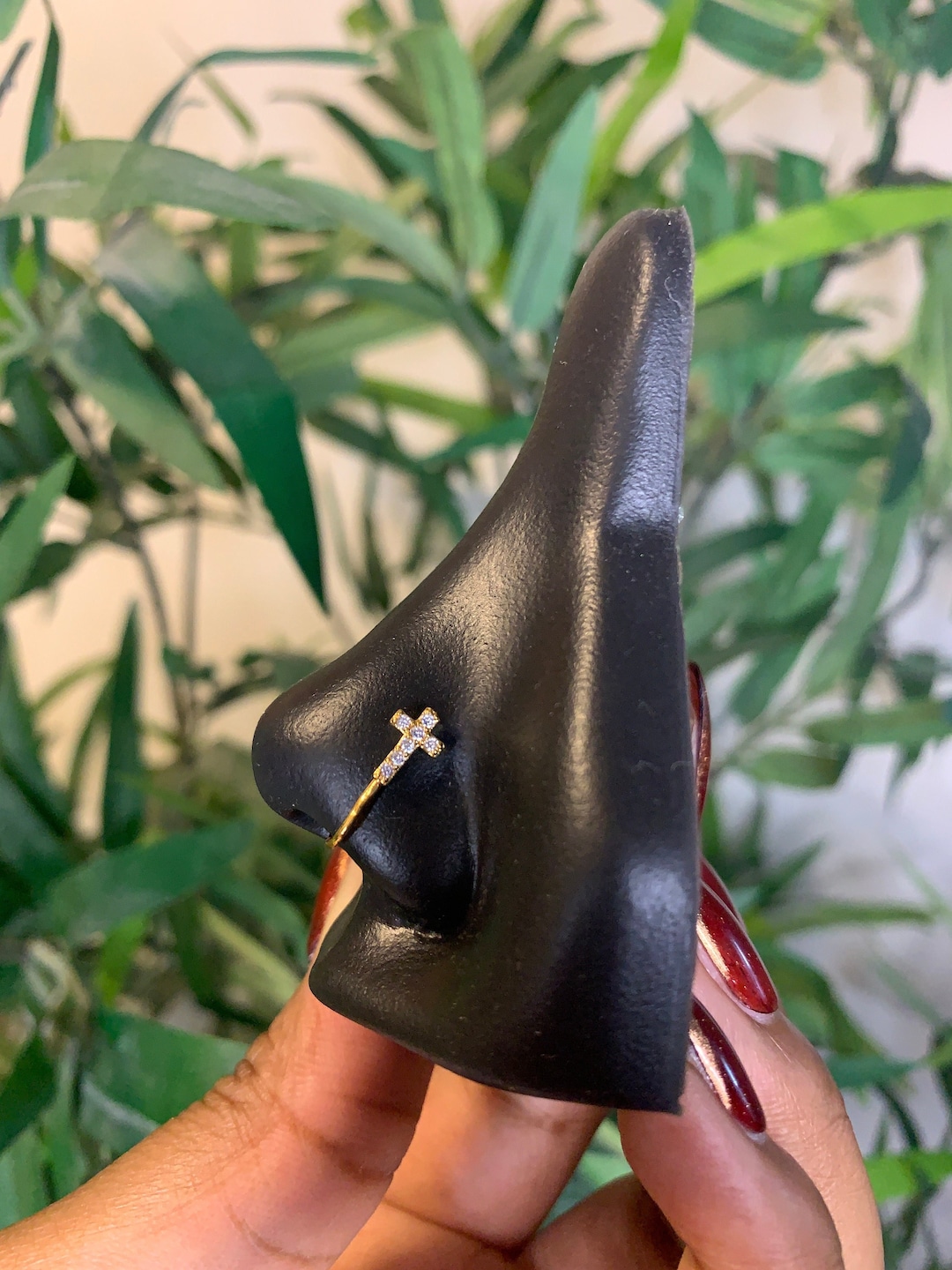 Cross Nose Cuff Punk Clip on Non-piercing Nose Ring Alternative Gold ...