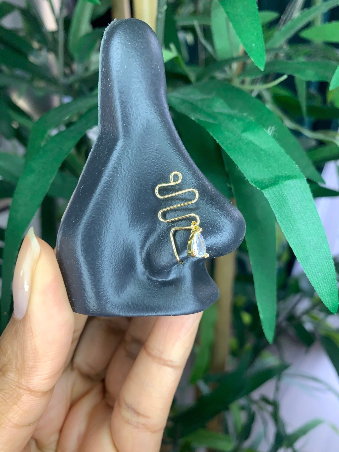 Wired Bling Nose Cuff Summer Spring Clip on Non Piercing Nose Ring Gold ...