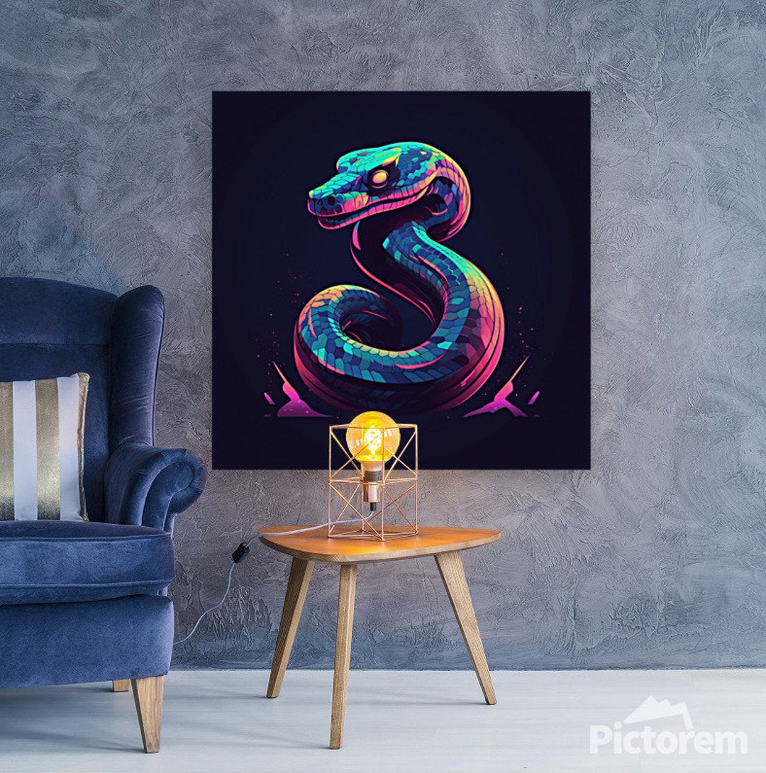 Bring Synthwave Aesthetics to Your Home With Our Stunning Snake Artwork ...