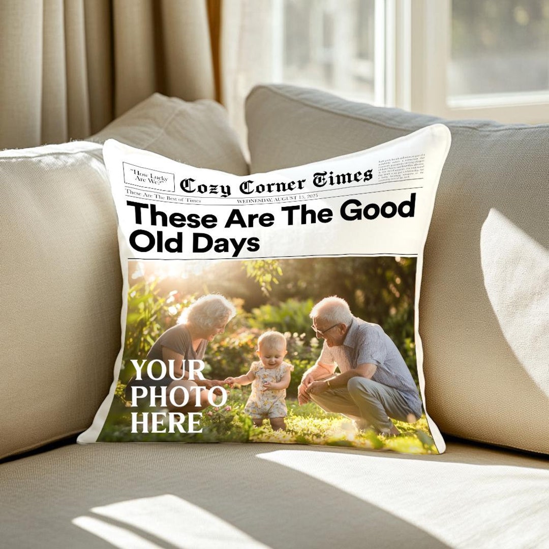 Personalized Grandma's Newspaper Pillow Cover Personalized Newspaper ...