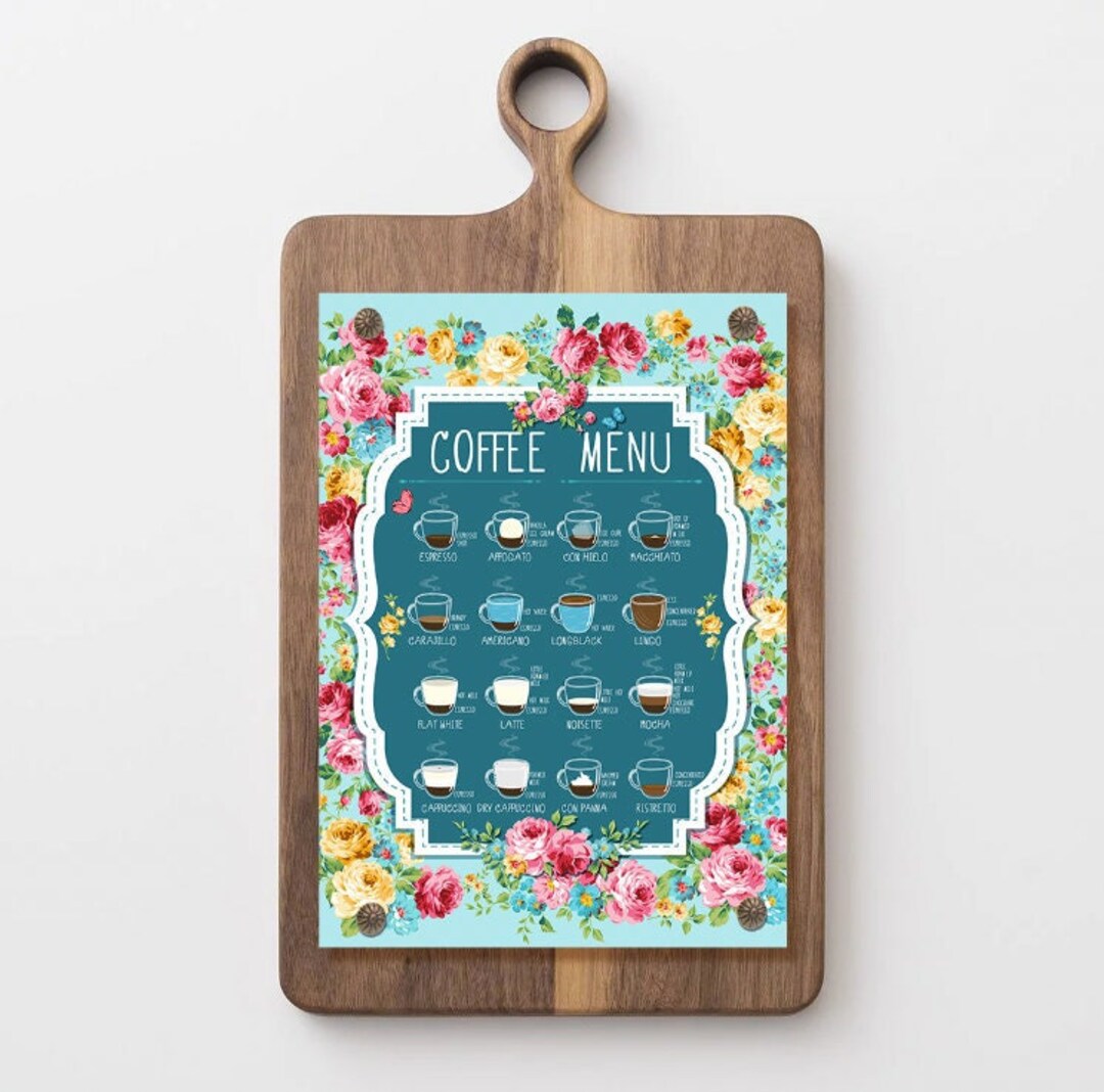 Coffee Poster Print Coffee Menu Poster Coffee Bar Sign Coffee Bar Decor ...