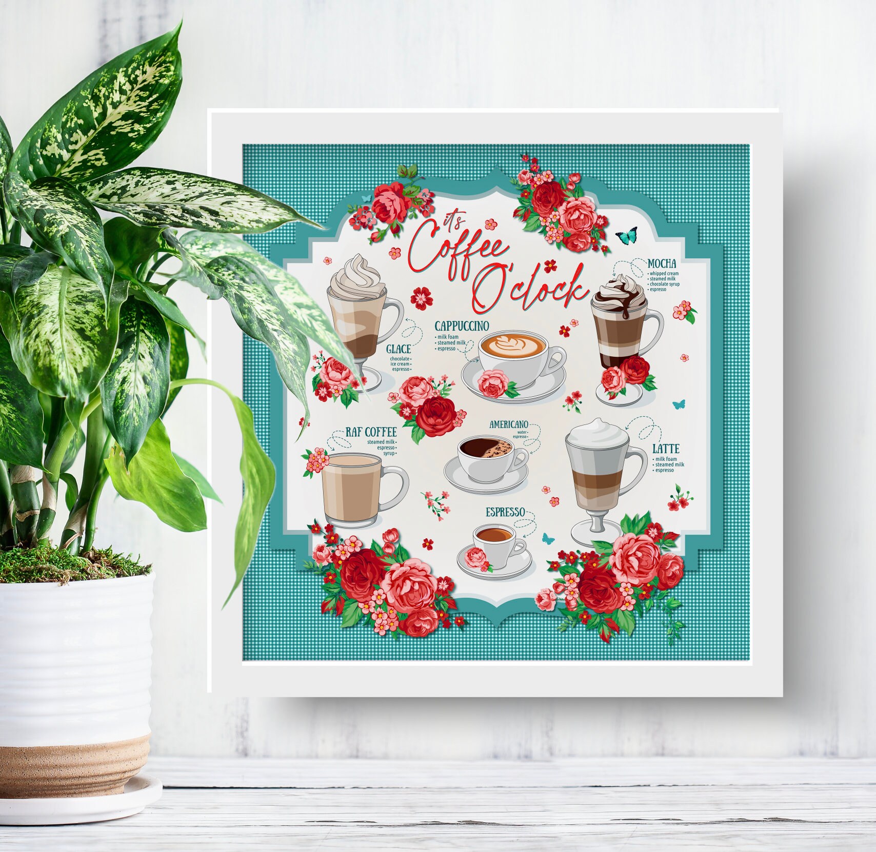 Coffee Poster Print Coffee Menu Poster Coffee Bar Sign Coffee Bar Decor ...