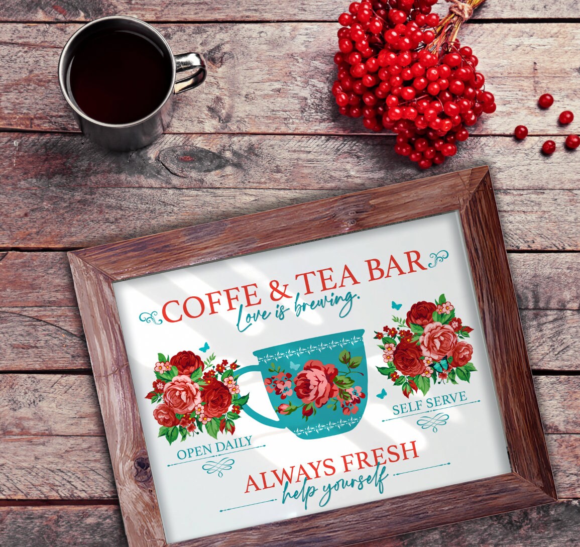 Coffee Poster Print Coffee Menu Poster Coffee Bar Sign Coffee Bar Decor ...