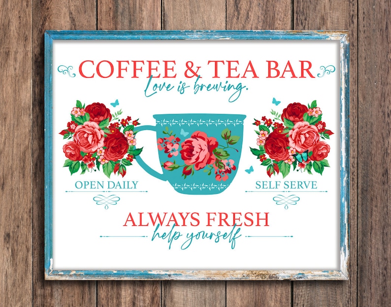 Coffee Bar Wall Decor Printed Poster Coffee Wall Decor Coffee Wall Art ...