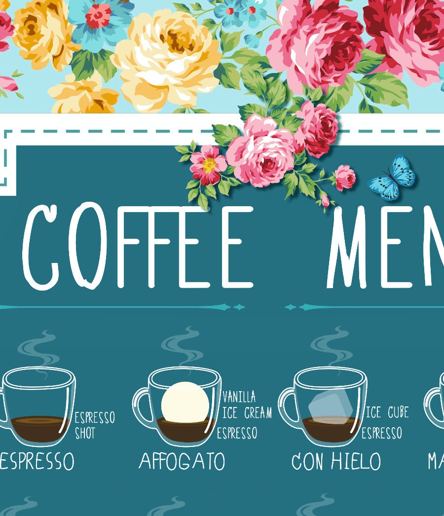 Coffee Poster Print Coffee Menu Poster Coffee Bar Sign Coffee Bar Decor ...