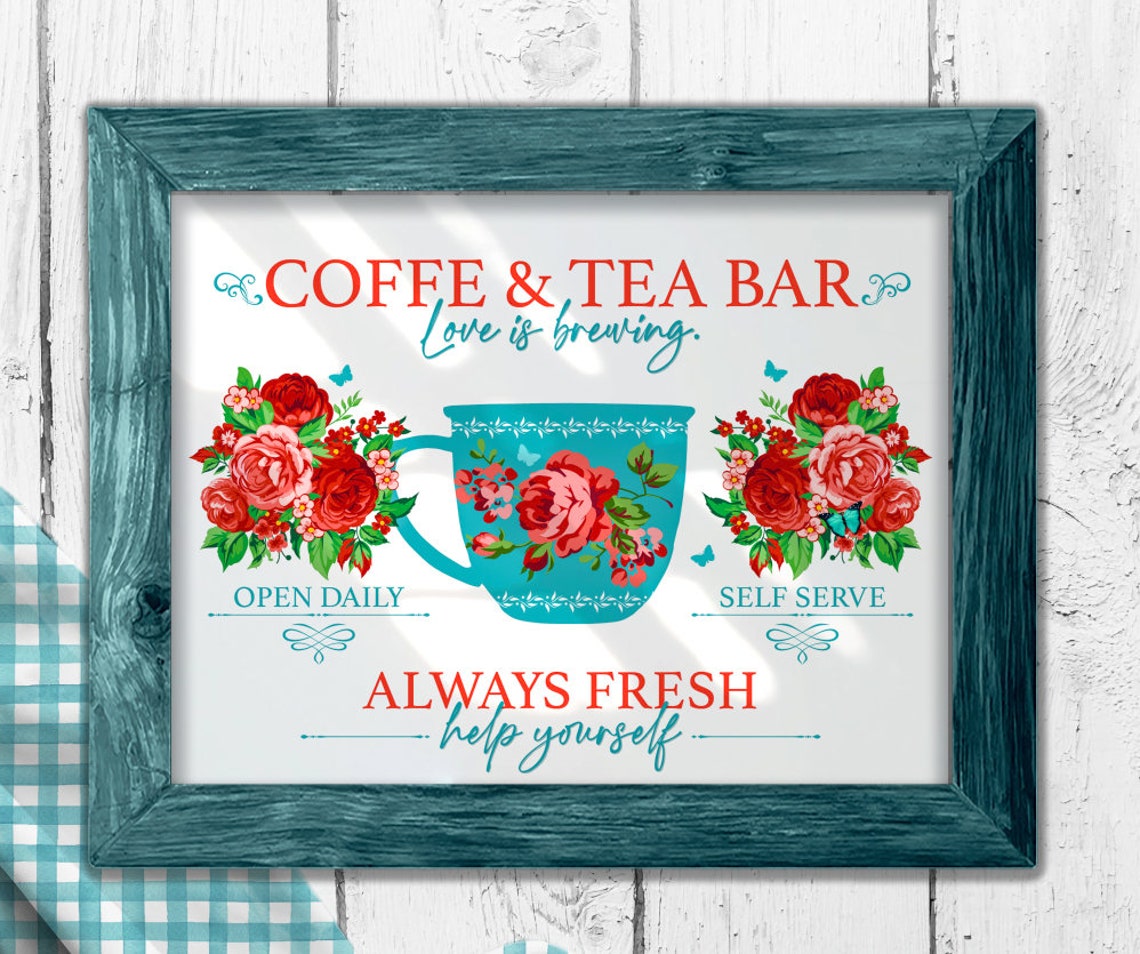 Coffee Poster Print Coffee Menu Poster Coffee Bar Sign Coffee Bar Decor ...