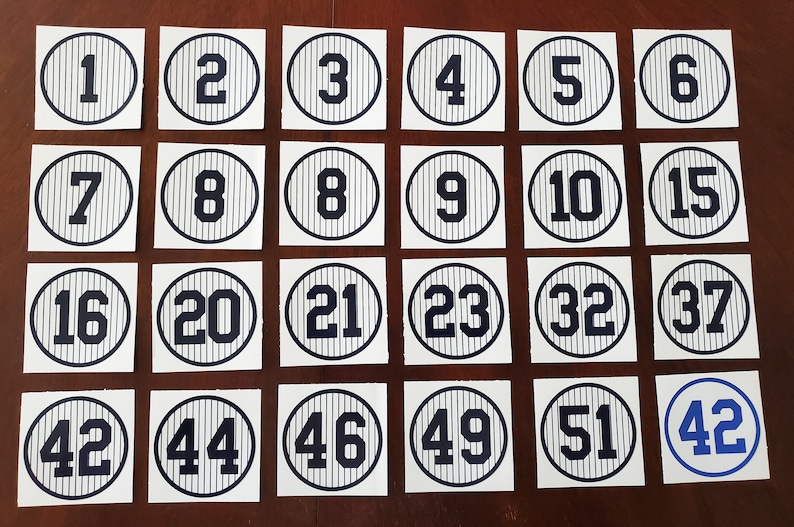 Unofficial Replica Yankees Retirement Numbers - 4 Sizes Available - Etsy