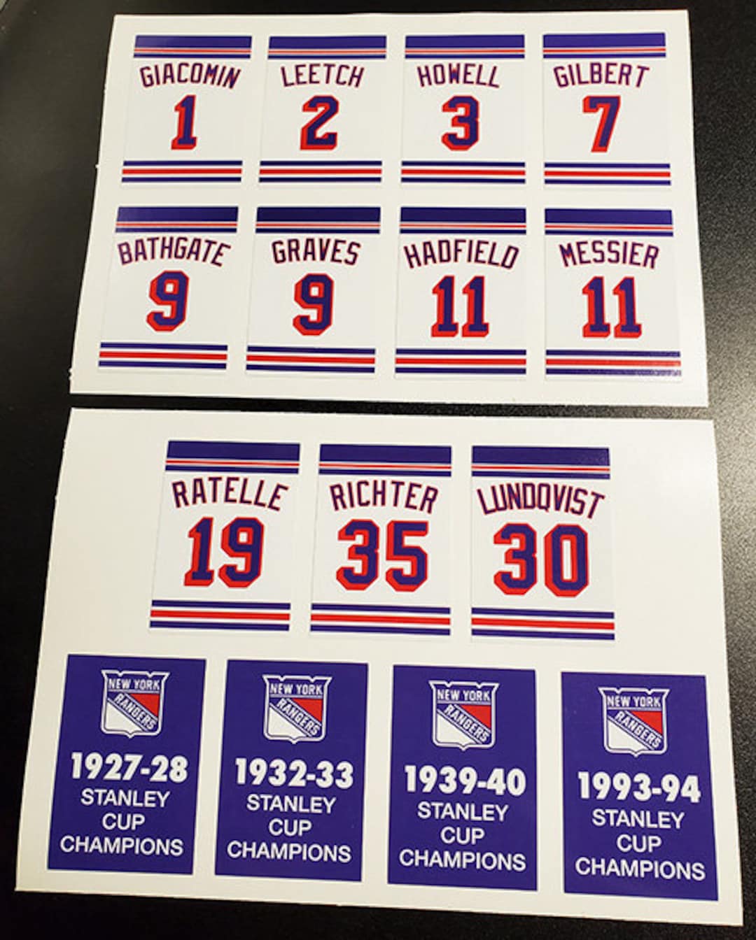 Unofficial Mini Replicas of NY Rangers Retirement and Cup Banners - Etsy