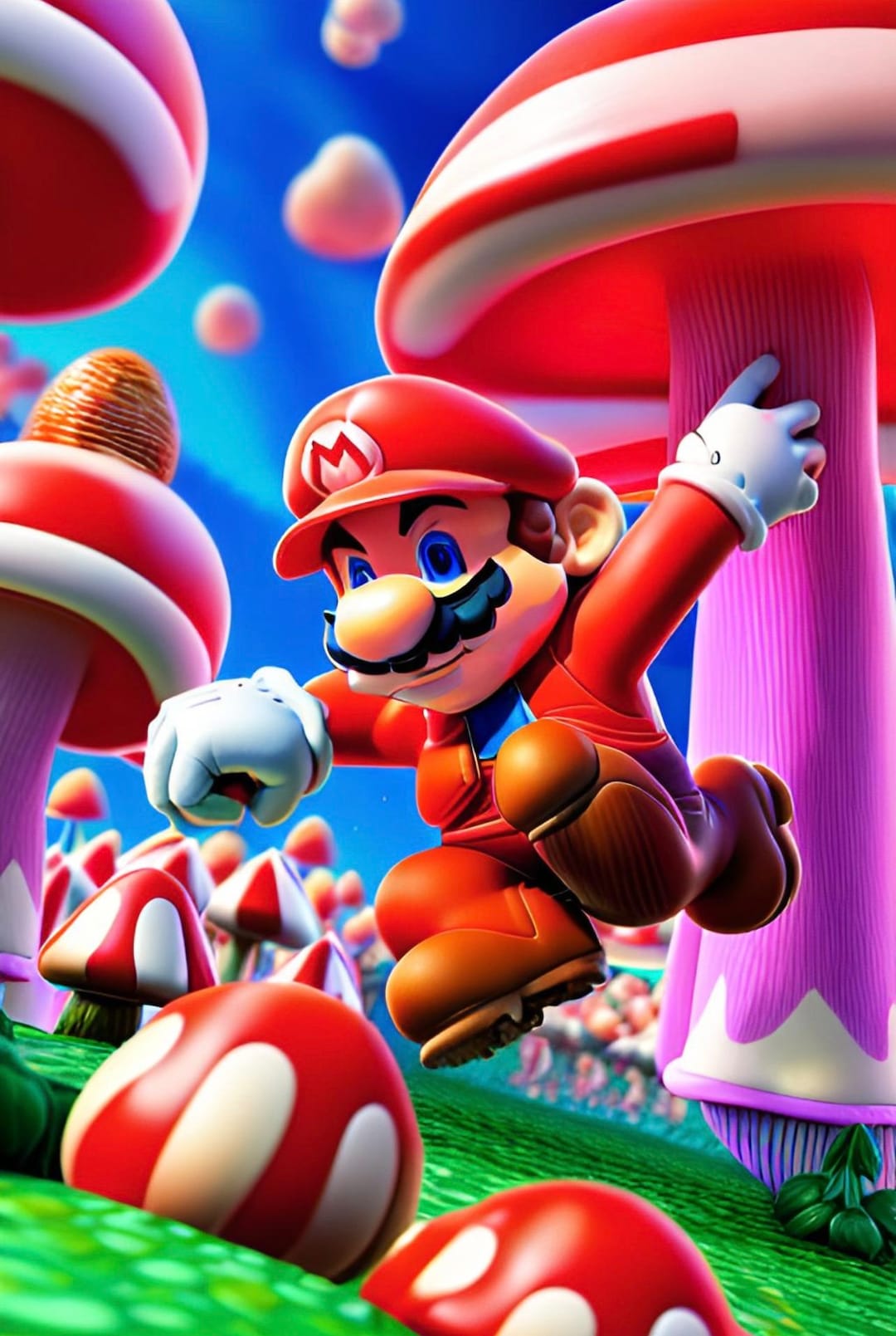 Mario Collecting Mushrooms - Etsy