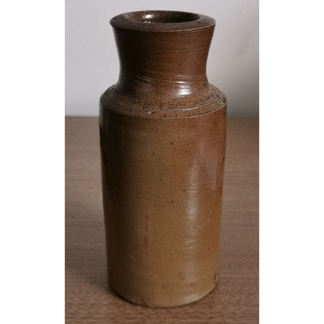 Vintage Victorian Salt Glazed Pottery Ink Pot / Blacking Bottle ...