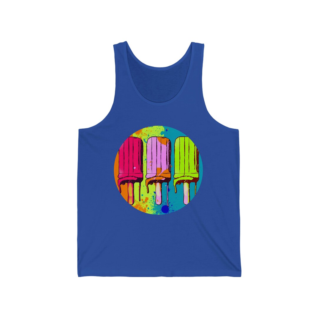 Dripping Popsicle Pop Art Graffiti Unisex Tank Top, Summer Shirt, Ice ...