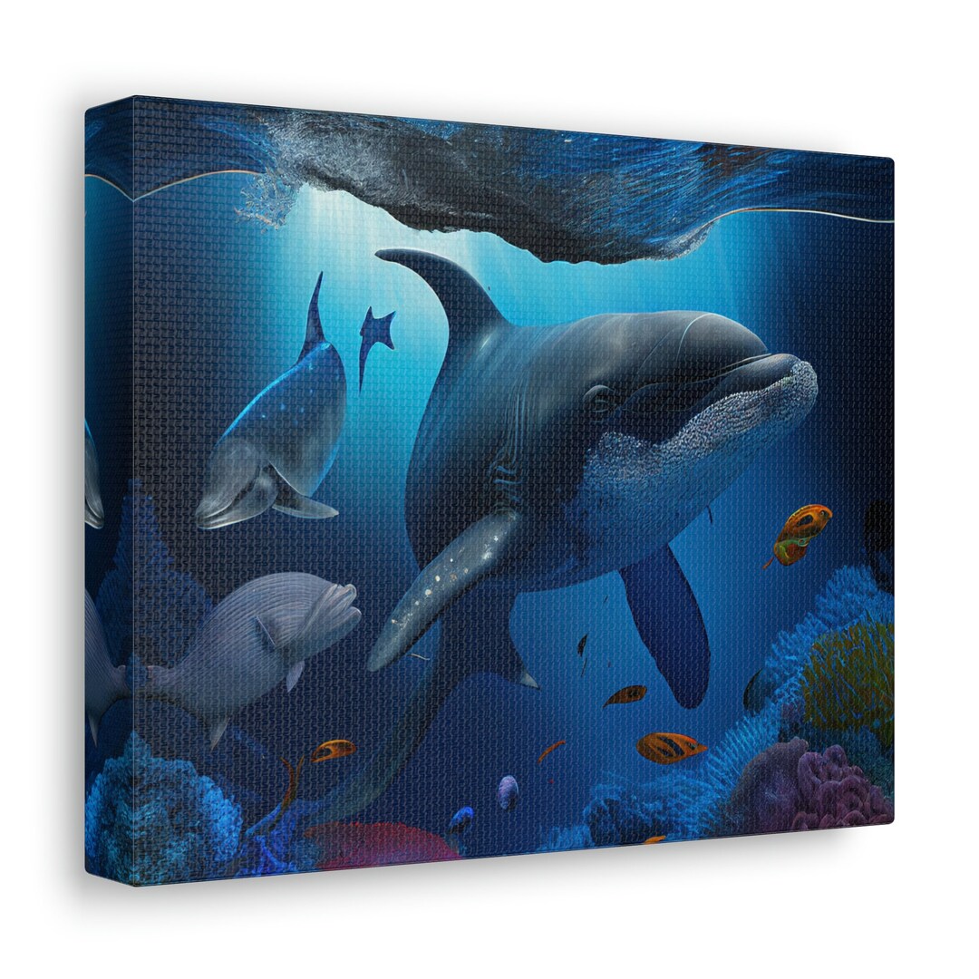 Ocean Life Canvas Wall Art | Sea Creatures Wall Art | Animal Canvas ...