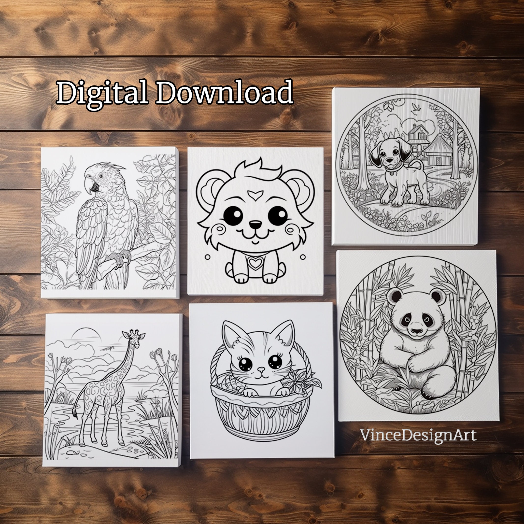 25 Coloring Bundle Page Printable Variety Animal Cute Coloring Pages ...