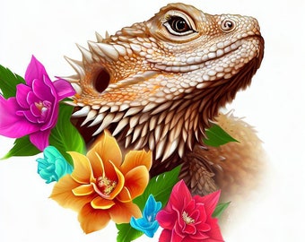 Bearded Dragon Cowboy Digital Print - Etsy